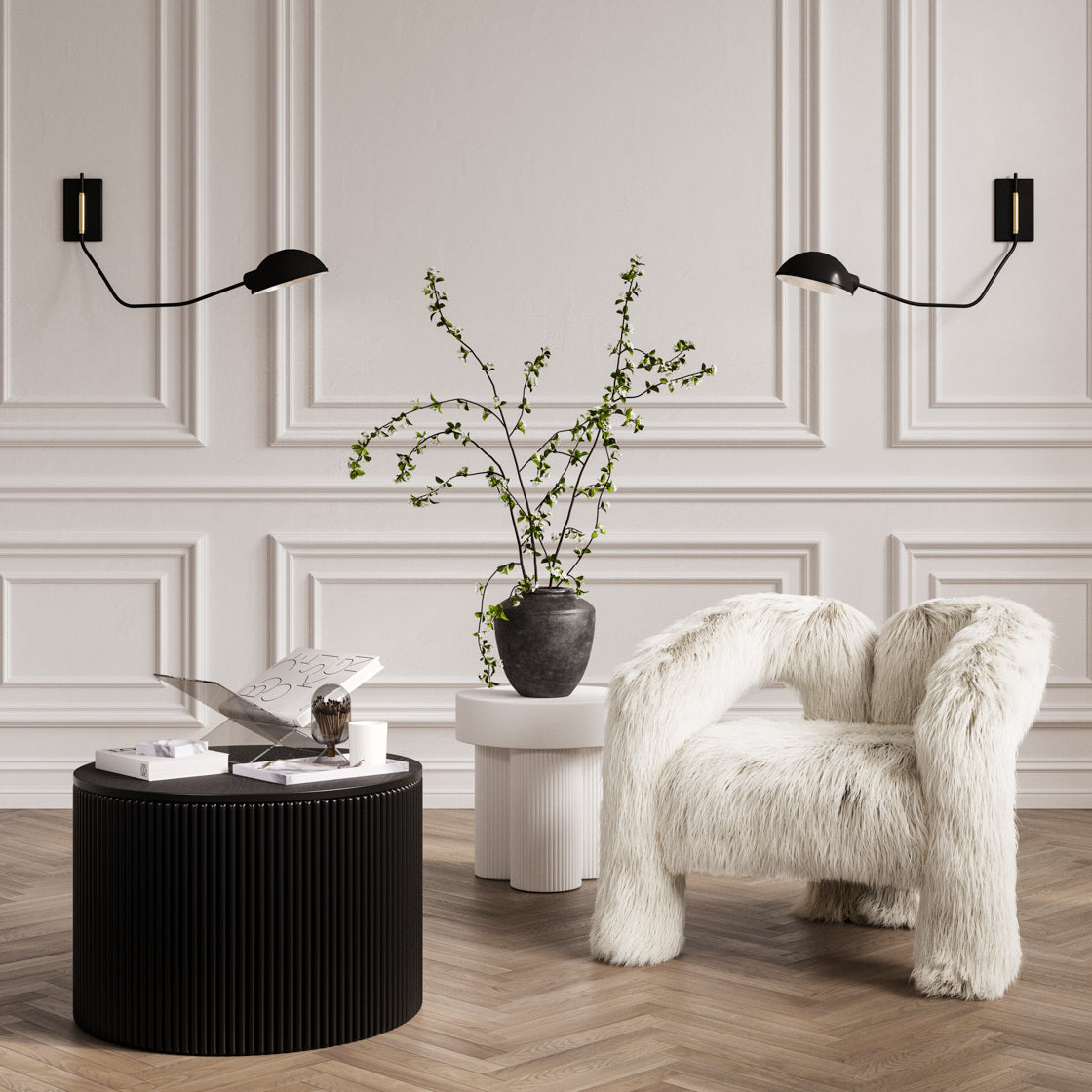 Astrid White Side Table – Lux Interiors