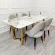 Lucien 1.8m Gold Dining Table with Pandora Gold Sintered Stone Top ...