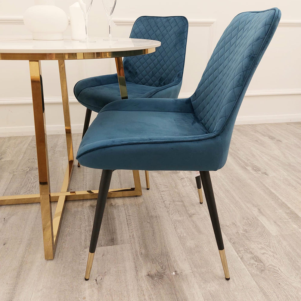 Apollo Dining Table 1.6m + Luna Chairs – Lux Interiors