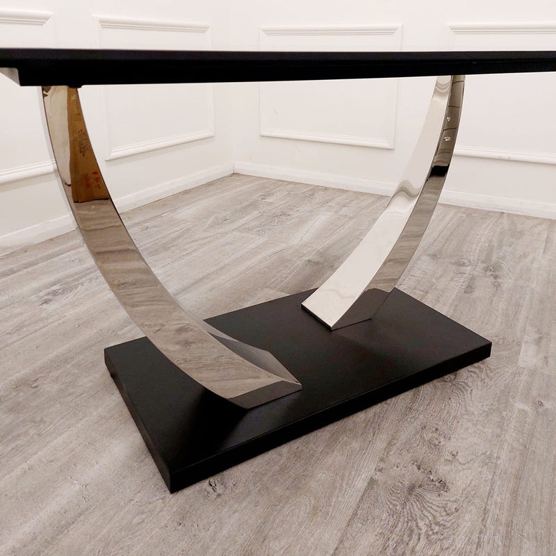 Venus Dining Table 1.6m With Black Sintered Stone Top – Lux Interiors